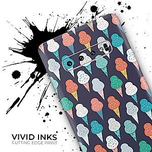 DesignSkinz The All Over Teal and Green Ice Cream Cones Protective Vinyl Decal Wrap Skin Cover Compatible with The Samsung Galaxy S20 (Screen Trim & Back Glass Skin)