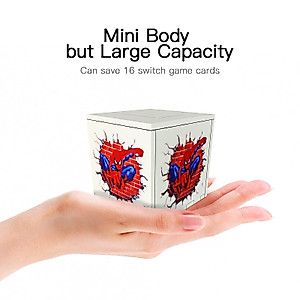 UFOPETIE Game Storage Box Cube for Switch Game Cards Spider-Man Games Cube up to 16 Games,Foldable Nintendo Switch Game Card Case Cube for Nintendo Switch Game Storage Box