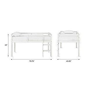 Dorel Living Milton Junior Twin Loft Bed, White