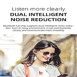 JUNAN Bluetooth V5.0 Headset, Wireless Earpiece, Ultra-Light Weight (12g) Hands Free Earphones with Built-in Mic,Suitable for Left and Right Ears, Anti-Sweat and Noise Reduction