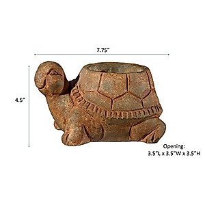 Classic Home and Garden 9/3452R/1 Turtle Planter, Large, Rust