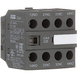 Front Mount Auxiliary Contact with Screw Terminal; 2NO/2NC; 6 A; 600V dc; 690V ac, CA4-22E
