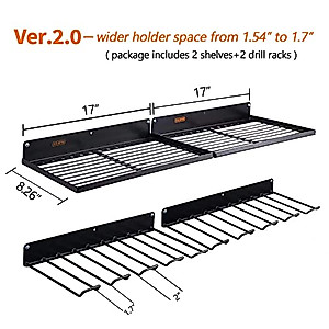 UU-Major Power Tool Organizer With Charging Station,Drill Holder Wall Mount,Garage Storage Shelves for Organization and Storage,Heavy Duty Pegboard Wall Organizer Set Solid Metal Black 2 pack 4 set