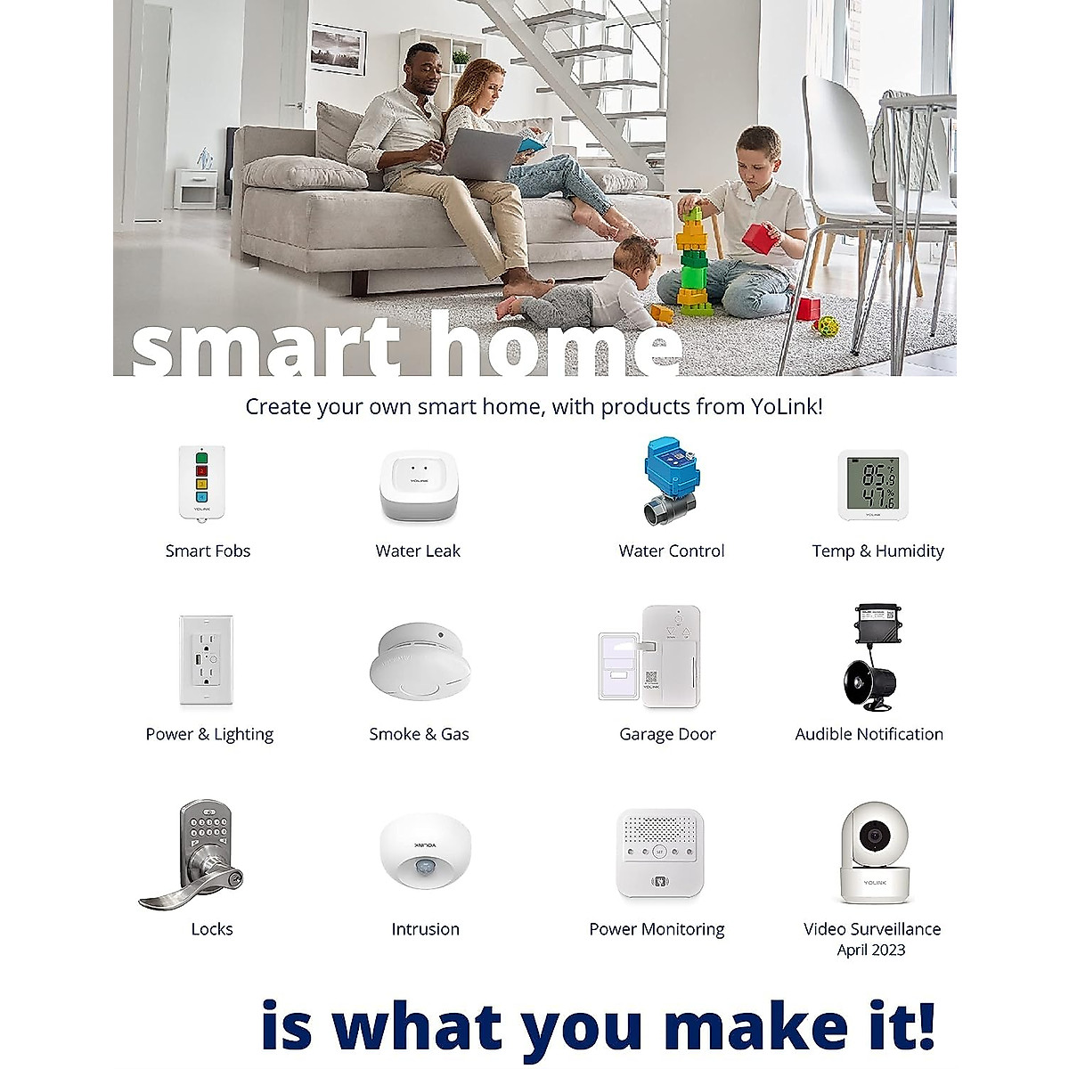 Smart Wall Plug, YoLink 1/4 Mile World's Longest Range Smart in-Wall Outlet 15A Compatible with Alexa Google Assistant IFTTT, App Remote Timer Schedules Scene Automation Control, YoLink Hub Required