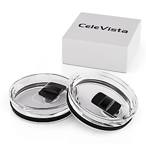 CeleVista 20 oz Tumbler Lid for YETI, 2 Pack Replacement Lids for YETI 20 oz Rambler, 10/24 oz Mug and 10 oz Lowball, Spill Proof Coffee Cup Covers with Magnetic Slider for Outdoor, Gift, BPA Free