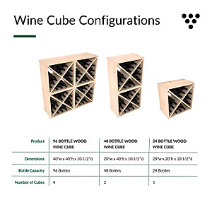Wine Racks America Pine 96 Bottle Wine Cube. Black Stain