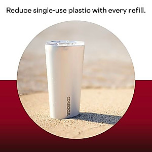 Corkcicle Marvel 24 Ounce Triple Insulated Stainless Steel Travel Cup Tumbler with Lid and Silicone Bottom for Hot and Cold Drinks, Iron Man