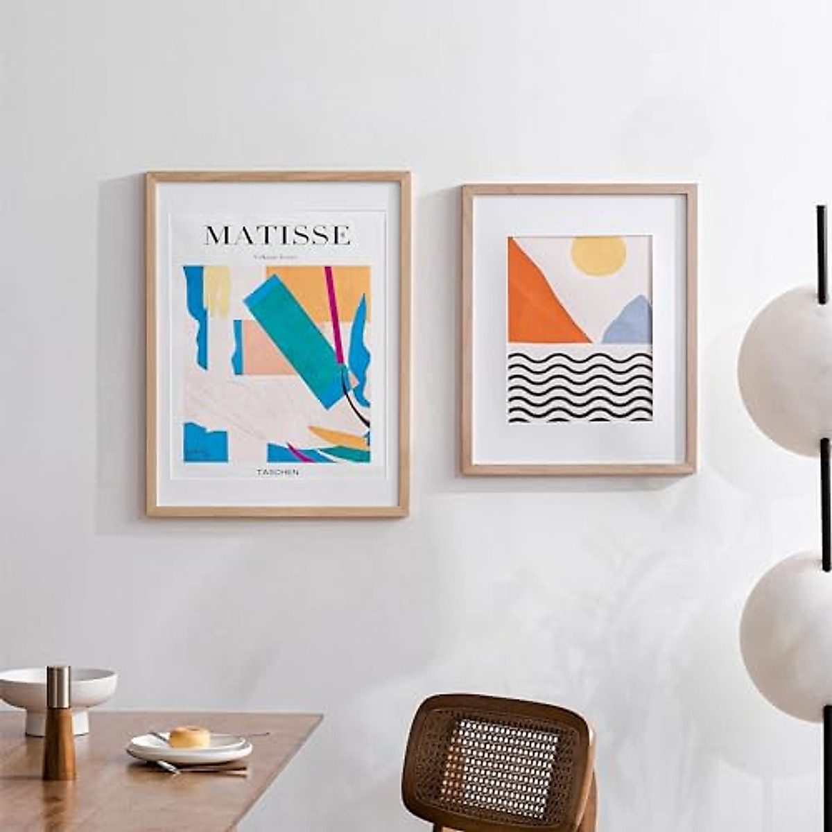 eletecpro 16x20 Picture Frames Set of 2 Display 11x14 Photo with Mat, Made of Oak Wood and Strong Plexiglass, Natural Poster Frame for Classic Home Decor on Wall, Horizontally or Vertically Hanging