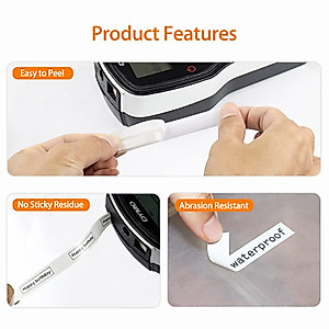 BOYEEZON 3Pack Compatible for DYMO Rhino 18444 18432 18438 Permanent Vinyl Label Tapes Black on White/Red/Yellow 12mm x 5.5m Industrial Tape for DYMO Rhino 4200 5200 5000 6000 Label Maker