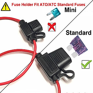 MuHize 10 Gauge Inline Fuse Holder - Heavy Duty 10 AWG Waterproof Add a Circuit Fuse Holder, Standard APR ATO ATC Fuse Holder with 40AMP Standard Fuses(3 Pack)