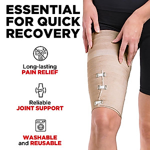 Premium Elastic Bandage Wrap – 2pk + 18 Extra Clips – 6 in x 15ft – Wide Compression Bandage Wrap - Waist, Thigh, Knee, Lymphedema, Body Wrap