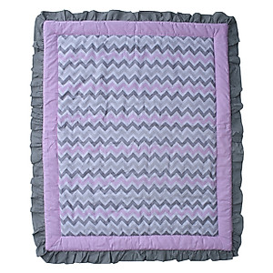 BabyFad Pink Chevron Zig Zag 9 Piece Baby Crib Bedding Set 100% Cotton