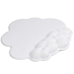 Gaming Mouse Pad Wrist Rest,Ergonomic Cloud Wrist Rest Mousepad with Gel Memory Foam,Non-Slip Rubber Base,Comfortable Mouse Pad for Home Office,Laptop,Mac,Lightweight,Easy Pain Relief (Cloud White)