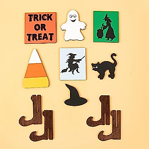Halloween Tiered Tray Decors Set for Office Tiered Tray Items Wood Sign Wooden Signs Mini Signs Tabletop Signs Tier Tray Decor Bathroom Wooden Decorations