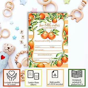 Amanda Creation Two Little Cuties Twin Baby Shower Invitations, 20 5x7 Fill-In Cards with Twenty White Envelopes