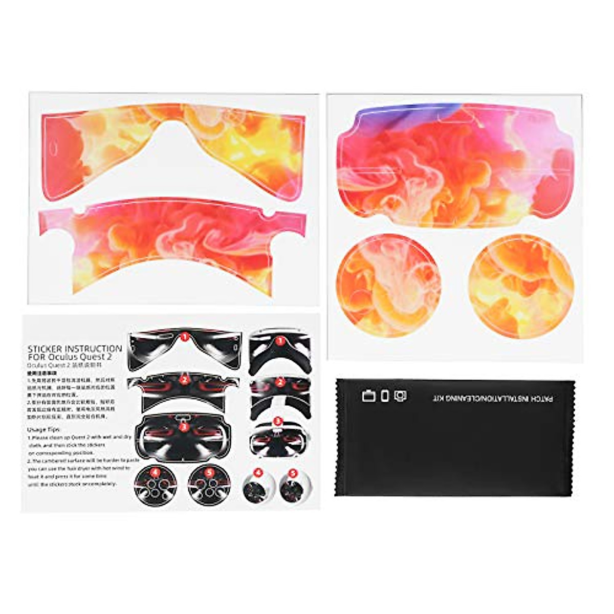 Mxzzand Pink Memory, VR Controller Headset Stickers, Ultra‑Thin, Easy to Paste, VR Controller Stickers,for Oculus Quest 2 Gaming Glasses