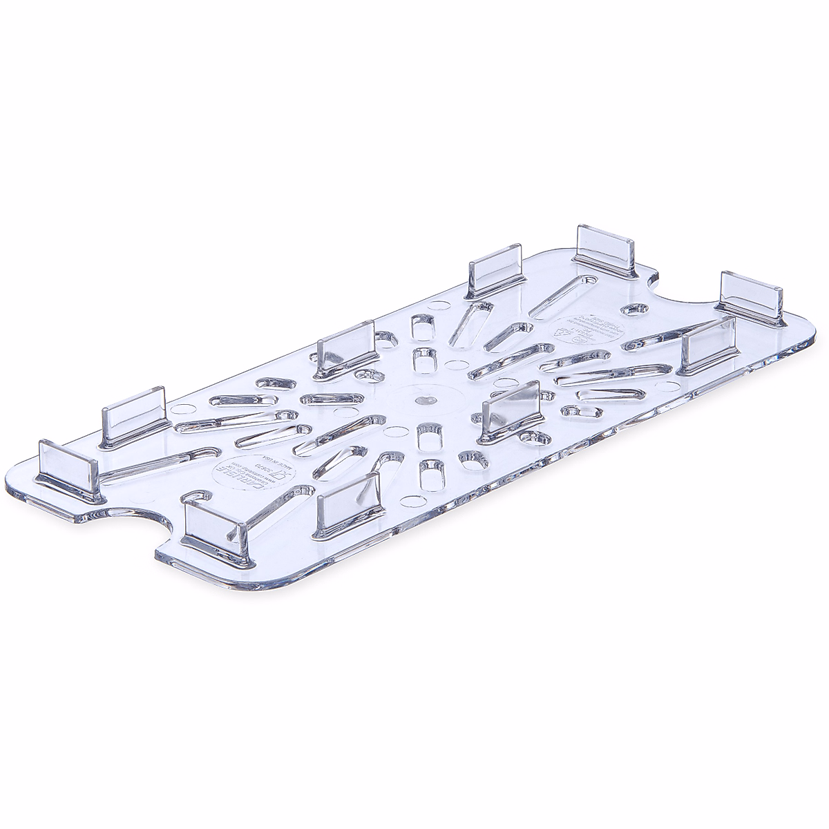 Carlisle FoodService Products 3067007-E Plastic Drain Shelf for 1/3 Size Food Pan, Clear, 0.6 Inches