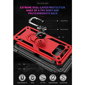 Military Grade Drop Impact for Samsung Galaxy S8 Plus Case(Galaxy S8+) 6.2 inch 360 Metal Rotating Ring Kickstand Holder Built-in Magnetic Car Mount Armor Case for Galaxy S8+ Phone Case (Black)