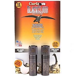 Carlsons Choke Tubes 12 Gauge Compatible for Beretta Benelli Mobil [ 2 Pack | Mid Range & Long Range Diameter ] Titanium-coated steel | Black Cloud Waterfowl Choke Tube | Made in USA