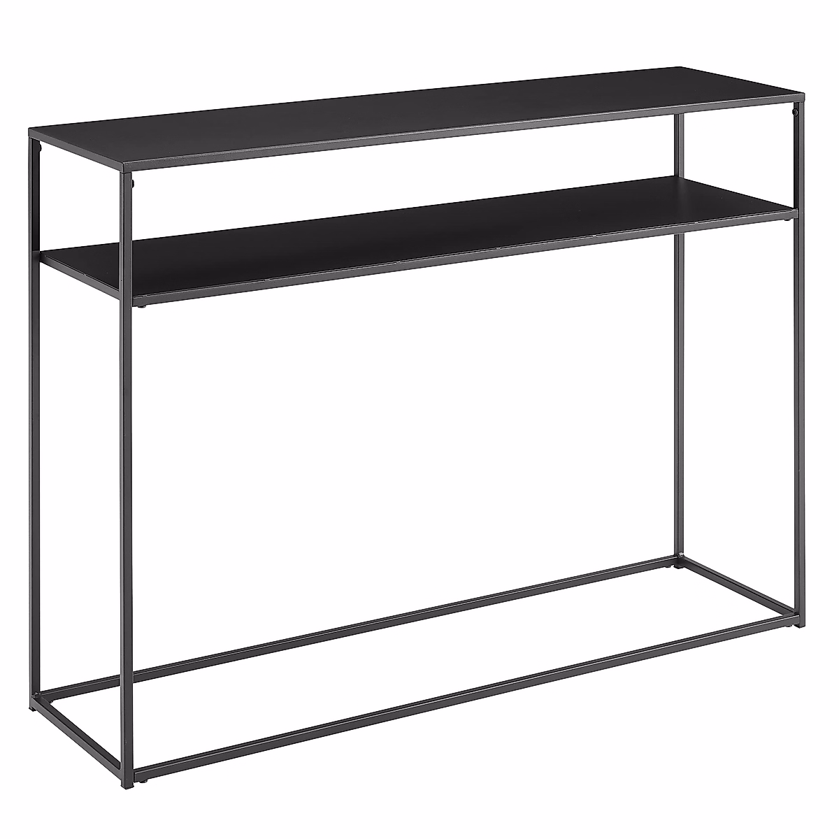 Crosley Furniture Braxton Sofa Console Table with Storage Shelf for Hall, Entryway, or Living Room, Matte Black