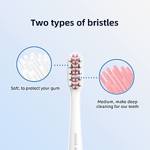 Hauke 3Pcs Hauke Electric Toothbrush Heads, Hauke Replacement Brush Heads for All Hauke Electric Toothbrushes, Dupont Bristles, One Pack with 3Pcs Inside(Blue)