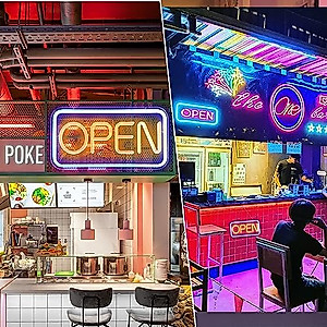 Hujemama Open Signs for Business, In operation16x9 Party Neon Light, USB Powered with ON/OFF Switch, Super Bright Open Neon Light Up Sign for Window Glass Door Shop Store Club Hotel