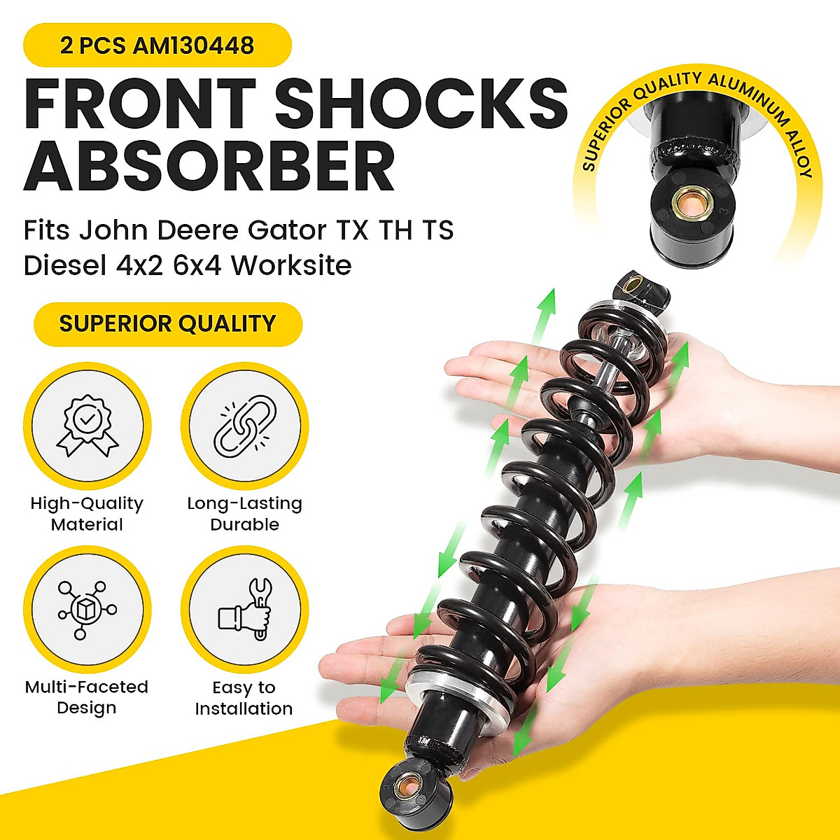 1 Pair AM130448 Front Shocks Absorber Fits John Deere Gator TX TH TS Diesel 4x2 6x4 Worksite