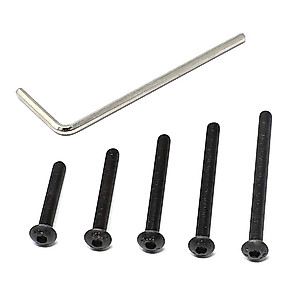 iexcell 100 Pcs M3 x 20/25/30/35/40 Alloy Steel 10.9 Grade Hex Socket Button Head Cap Screws Bolts Assortment Kit, Black Oxide Finish