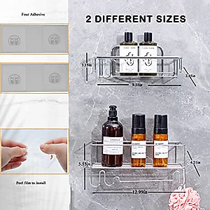 Alta by AuggieChino 2 Pack Shower Caddy, Strong and Traceless Adhesive, Multi-fuction Shower Organizer, No Drilling, Stainless Steel, Kitchen Caddy, Rust Resistent