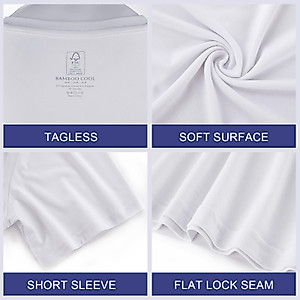 BAMBOO COOL Men's Undershirt Moisture-Wicking T-Shirts Stretch Crewneck Soft Tees for Men,3 Pack(2XL)