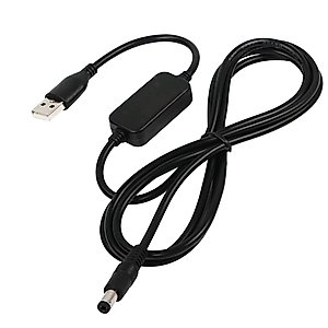 SinLoon USB 5V to DC 5.5mm x 2.1mm 12V Converter Step Up, Voltage Converter Power Cable, for Camera, Desk lamp, Speakers, Blue Tooth Headset, and Other 5V Devices.(1.6M/5.25FT