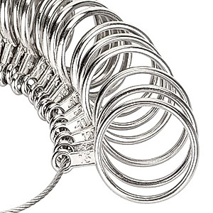 Jewelry Sizers Stainless Iron Ring Sizer Finger Ring Sizing Measuring Tool Ring Sizer Gauge Set Circle Models with Plastic Ring Sizer Belt