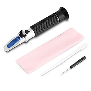 Brix Meter Refractometer, Professional Handheld Alcohol 0-80% Test Refractometer Tester Brix Refractometer Hydrometer with Automatic Temperature Compensation Function for Brewing Beer Wort