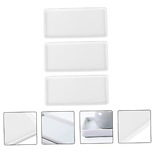 Yardwe 3pcs Rectangular Ceramic Tray White Vanity Tray Marble Dish Set Japanese Decor Ceramic Bathroom Tray Vanity Trays for Bathroom Ornate Tray Ceramic Storage Tray Toilet Tray Make up
