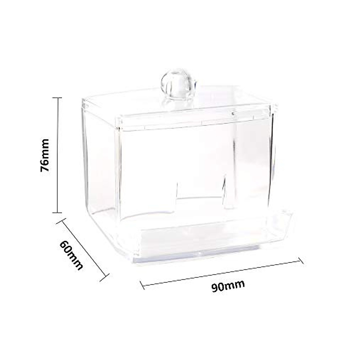 cotton swab holder,Acrylic Q-Tip cottonswab Storage Dispenser, Clear Cotton Balls Swab Holder Cotton Bud Storage Box, Transparent Cosmetics Makeup Case Cosmetic Organizer Container with Lid 1