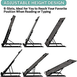 MaxGear Desktop Document Holder for Typing, Paper Holder Stand for Desk with 4 Magnetic Buckles, Metal Mesh Letter Copy Holder for Monitor Computer Reading with 6 Adjustable Positions, Black
