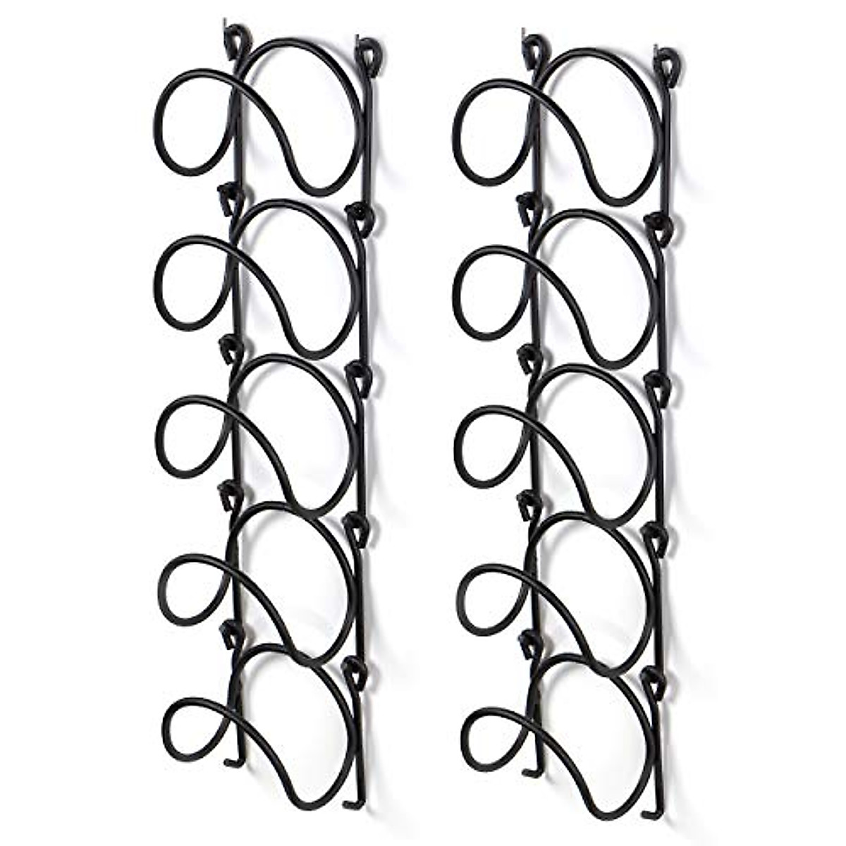 Wallniture Moduwine Wine Rack Wall Mount, Farmhouse Wall Decor Kitchen Storage Rack, Curved Finish, Set of 10