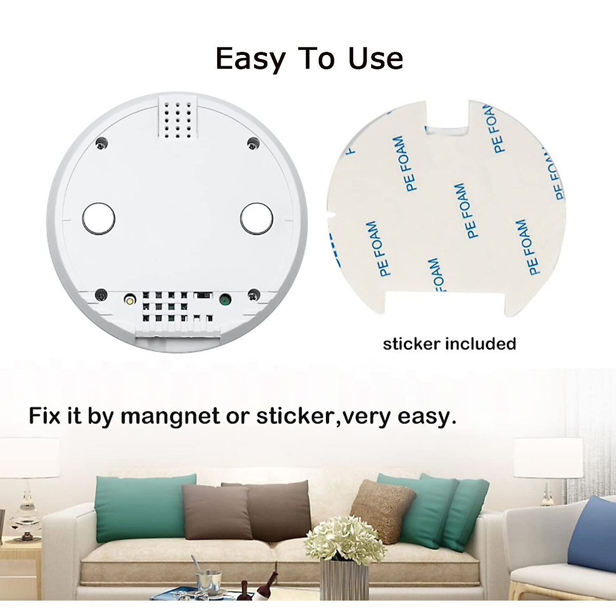 WiFi Temperature Monitor Smart Thermometer: WiFi Temperature Sensor with 1M Waterproof External Probe, App Alert & Buzzer Alarm, Digital Remote Temperature Gauge for Refrigerator, Fish Tank, Pet