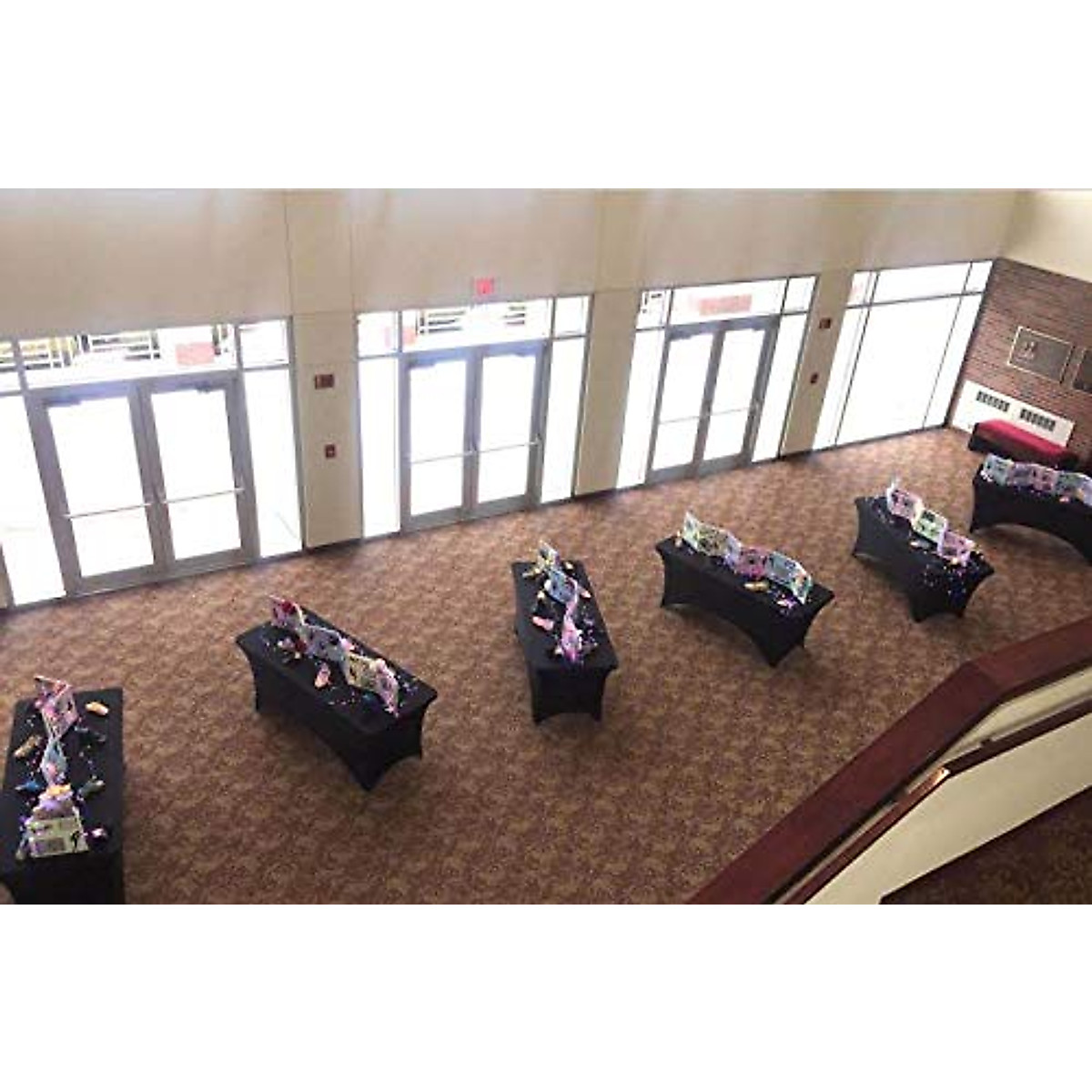 Premium Collection 6ft Tablecloth Rectangular Spandex Linen - Black Table Cloth Fitted Cover for 6 Foot Folding Table, Wedding Linens Banquet Cloths Rectangle Covers (2 Pack)