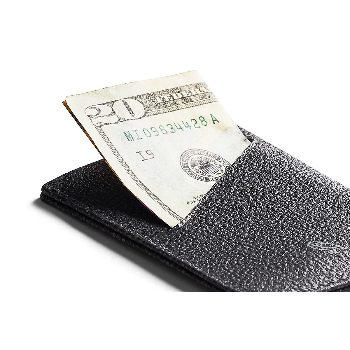 Bellroy Card Sleeve (Premium Leather Card Holder or Minimalist Wallet, Holds 2-8 Cards or Business Cards, Folded Note Storage) - Stellar Black