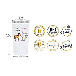 Crisky Funny Vacuum Insulated Tumbler for Aunt Birthday Gifts from Niece/Nephew-Unique Gifts for Aunt Birthday Christmas Thanksgiving, 20oz Unicorn Tumbler with Box, Lid