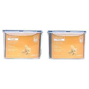 (Pack of 2) LOCK & LOCK Airtight Rectangular Tall Food Storage Container 131.87-oz / 16.48-cup