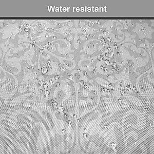 Lunarable Orient Chair Seating Cushion Set of 4, Eastern Floral Curlicues with Venetian Art Elements Foliage Leaf Damask Old Fashioned, Anti-Slip Seat Padding for Kitchen & Patio, 16"x16", Beige