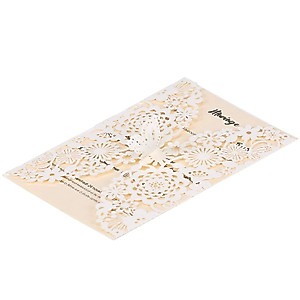 30x Pearl Paper Laser Cut Invitations,For Baby Shower,Wedding,Mother's Day,Brides Bridal Shower,Graduation Celebration, Birthday,Party Invitation,Thank You Cards (Ivory)