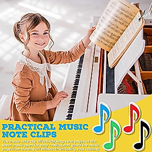 20 Pcs Music Clips with Gift Bags and Ribbon Music Book Page Holder Plastic Music Book Clips Music Sheet Clips Music Note Paper Clips for Students Teacher Music Class Gift Accessories, Multicolor