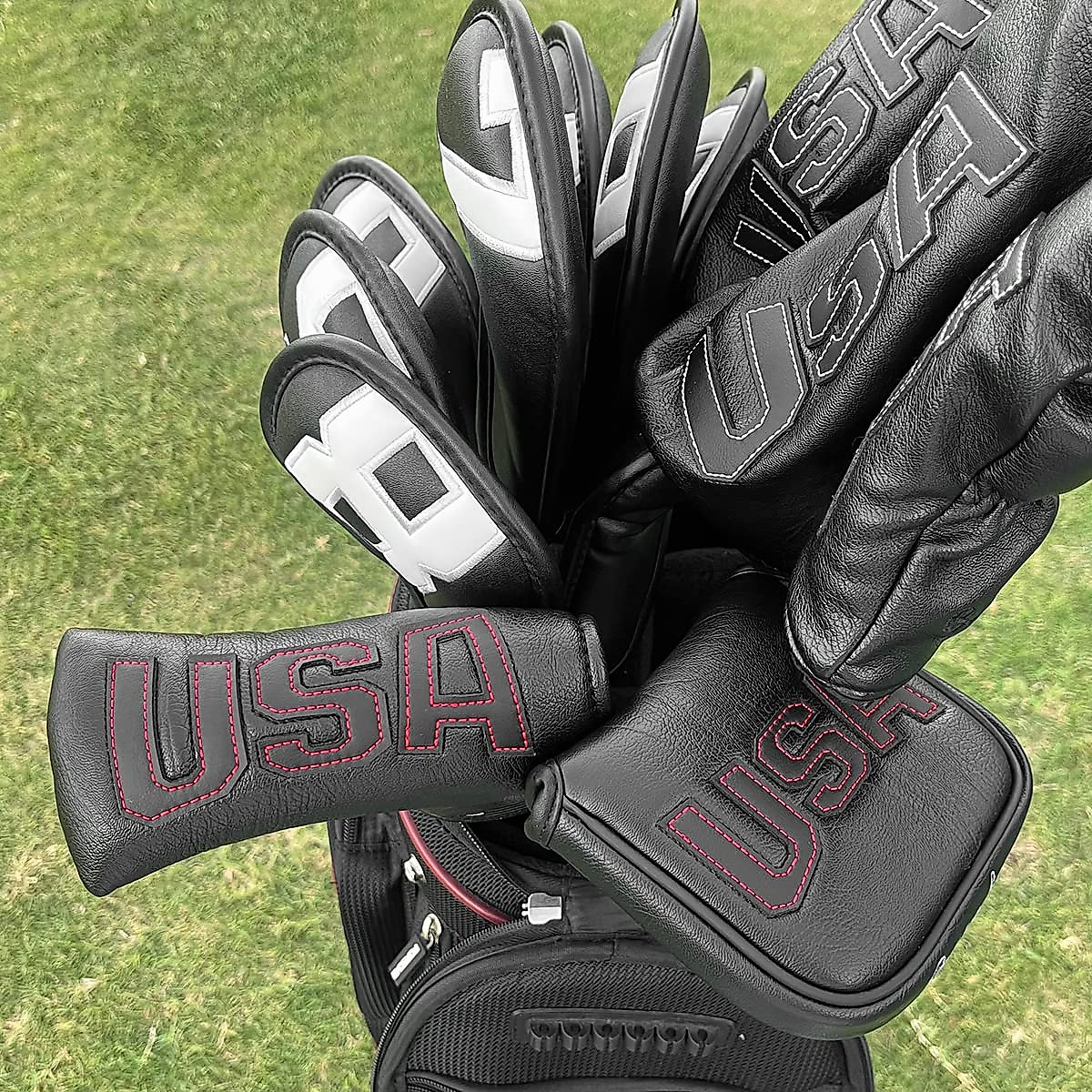 Golf Putter Cover Blade,USA Putter Headcovers Golf Club Head Covers for Putter Leather Golf Putter Head Covers with Magnetic for Odyssey Scotty Cameron