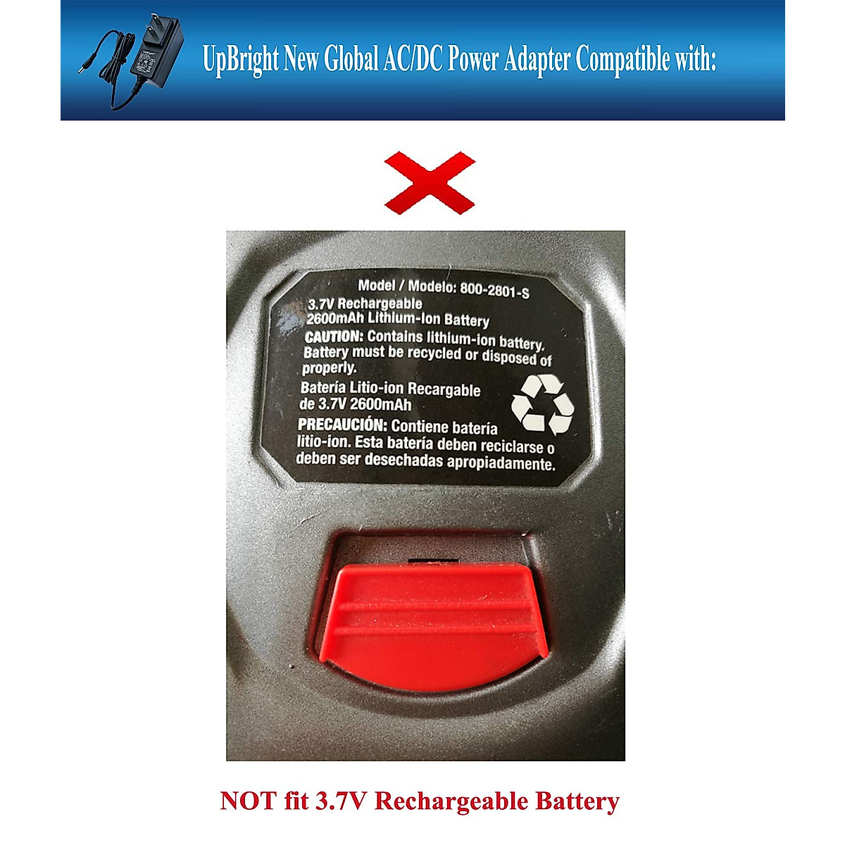 UpBright 12V AC/DC Adapter Compatible with Brinkmann Q-Beam 800-5001 800-5001-1 800-5001-W Night Vision Flashlight LED Spotlight QBeam Spot light Rechargeable Battery Power Supply Charger PSU (Barrel)