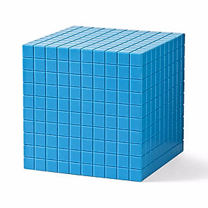 hand2mind Blue Plastic Base Ten Blocks Cube, Place Value Blocks, Counting Cubes for Kids Math, Base Ten Blocks Classroom Set, Math Blocks Kindergarten, Base 10 Math Manipulatives (Set of 1)