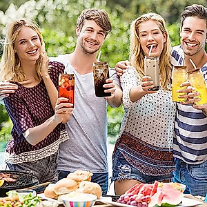 Moretoes 5pcs 16oz Glass Cups with Lids and Straws, Glass Iced Coffee Cups Drinking Glasses Set, Cute Tumbler Cup Boba Bottle for Jumbo Smoothie, Bubble Tea, Cold Brew,Soda, Juice