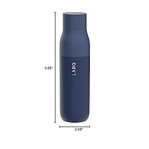 LARQ Bottle PureVis 17 oz - Self-Cleaning and Insulated Stainless Steel Water Bottle with UV Water Purifier and Award-winning Design | Reusable & Travel Friendly, Monaco Blue